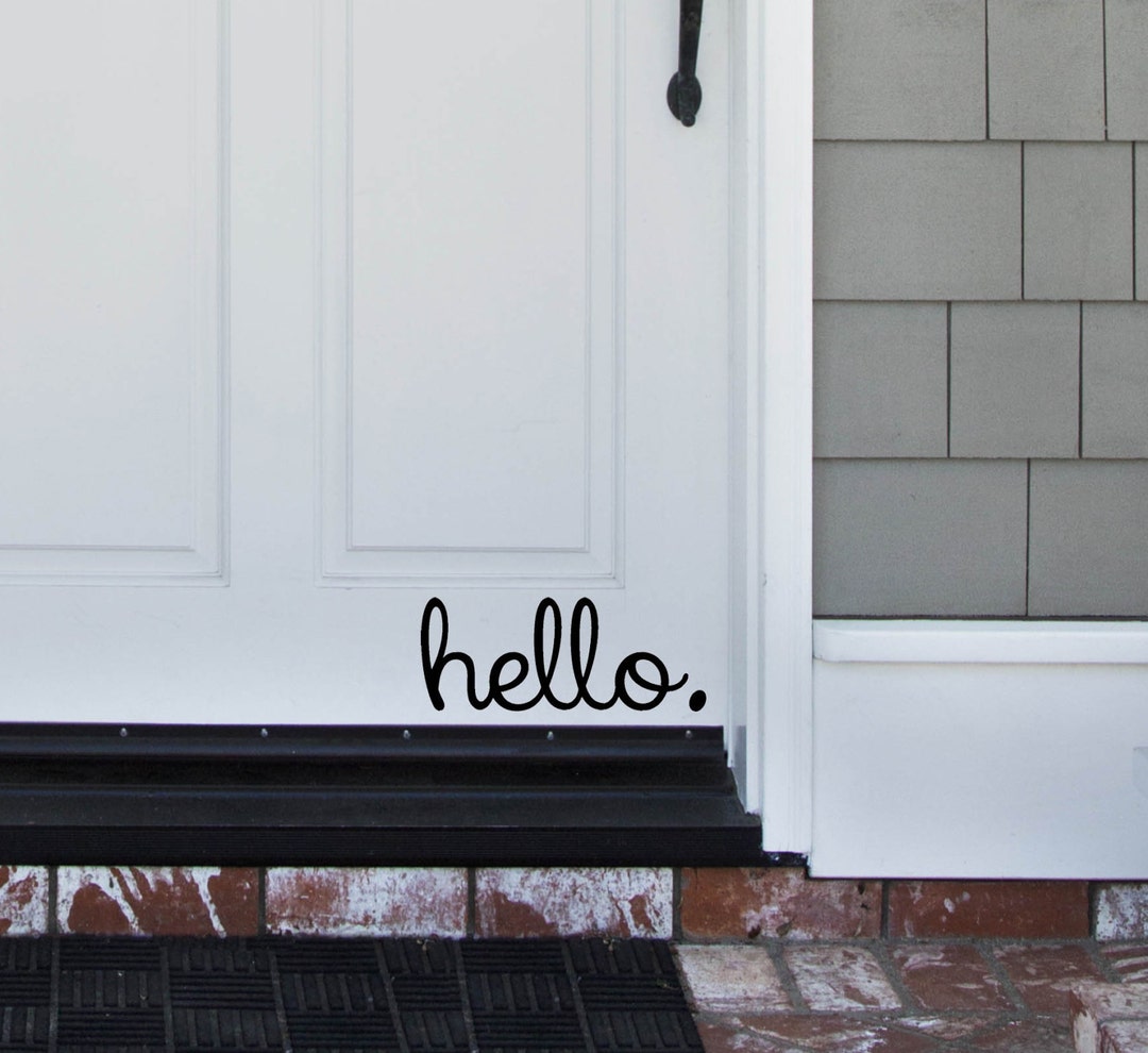 Hello. Vinyl Decal -front Door Decal - Welcome Decal - Vinyl Sticker ...