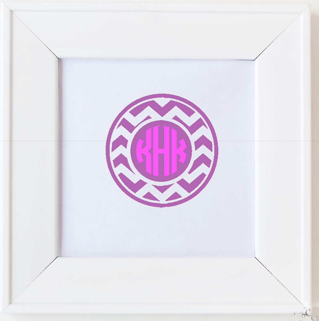 Chevron Monogram Vinyl Decal - Chevron Pattern - Monogram - Custom ...