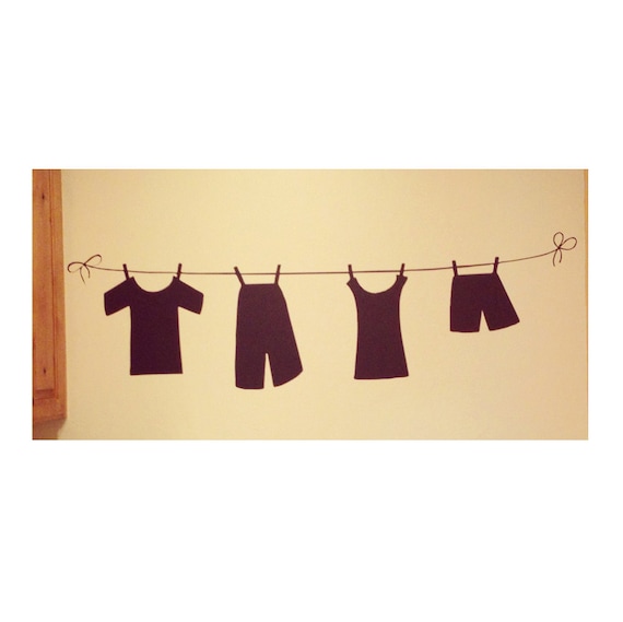 Clothes Line Vinyl Decal Laundry Room Decal Wall Decal - Etsy