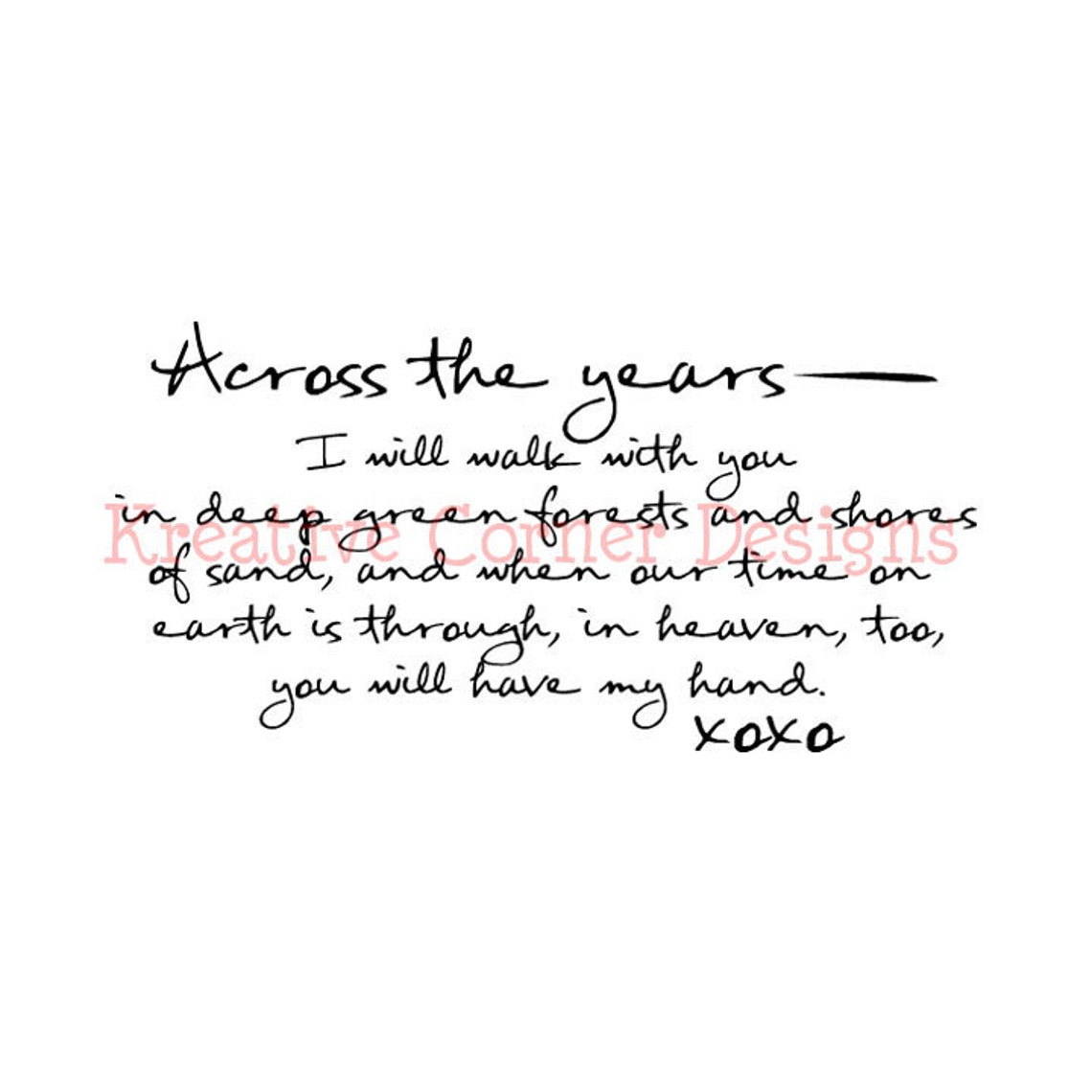 Across the Years...... Vinyl Decal Vinyl Decor Wall Words - Etsy