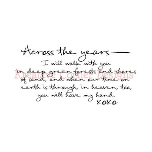 Across the Years...... Vinyl Decal, Vinyl Decor, Wall Words, Wall Vinyl ...