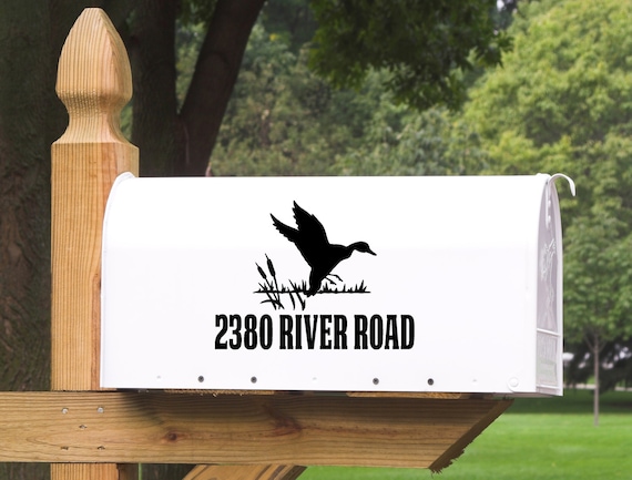 Mailbox Number with Duck Scene Vinyl Decal Mailbox Decal | Etsy