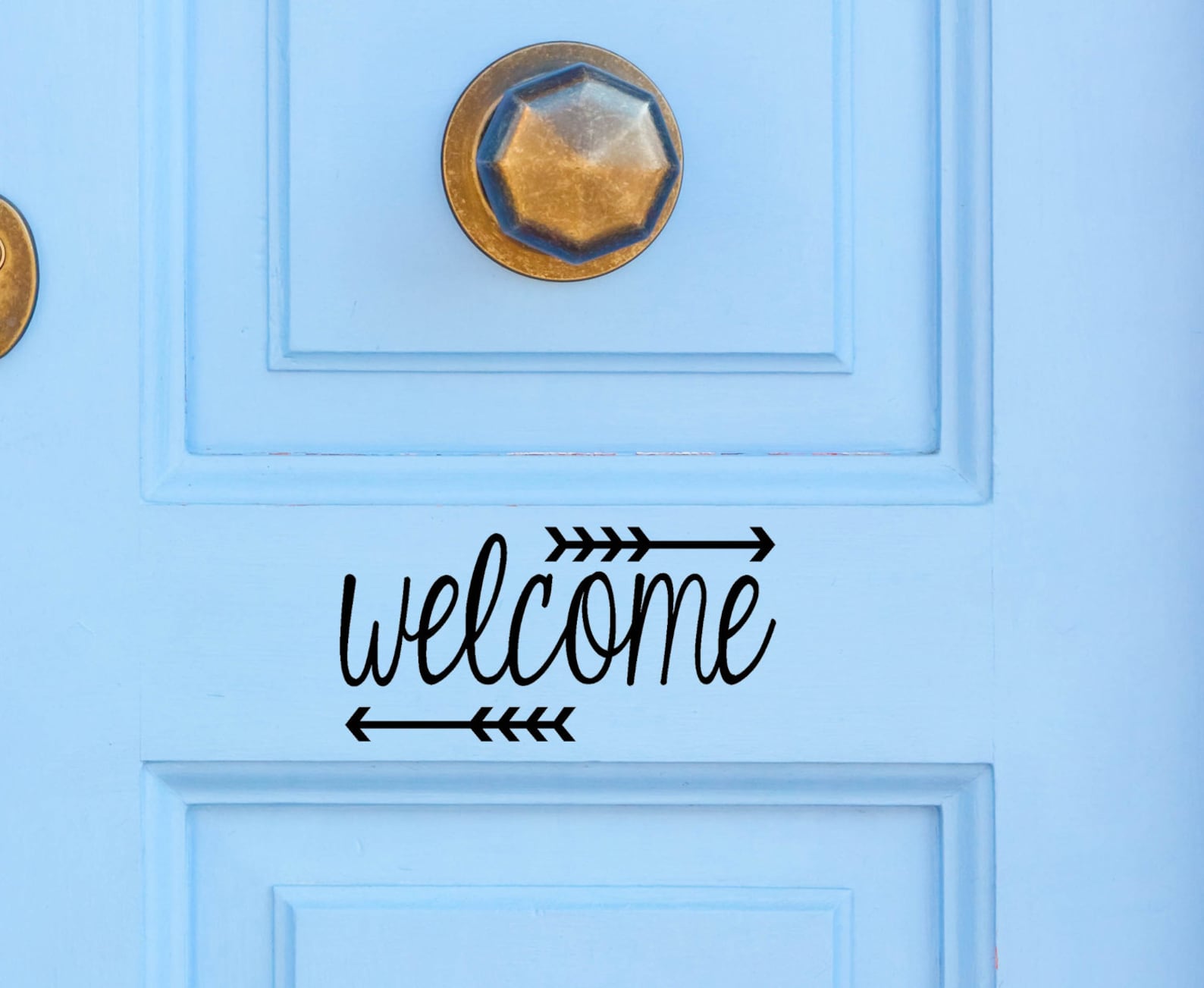 Welcome With Arrow Vinyl Decal Door Decal Welcome Decal - Etsy