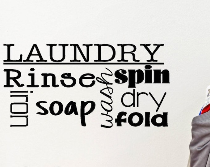 Laundry Room Words Mural Subway Art Vinyl Wall Decal Sticker - Etsy