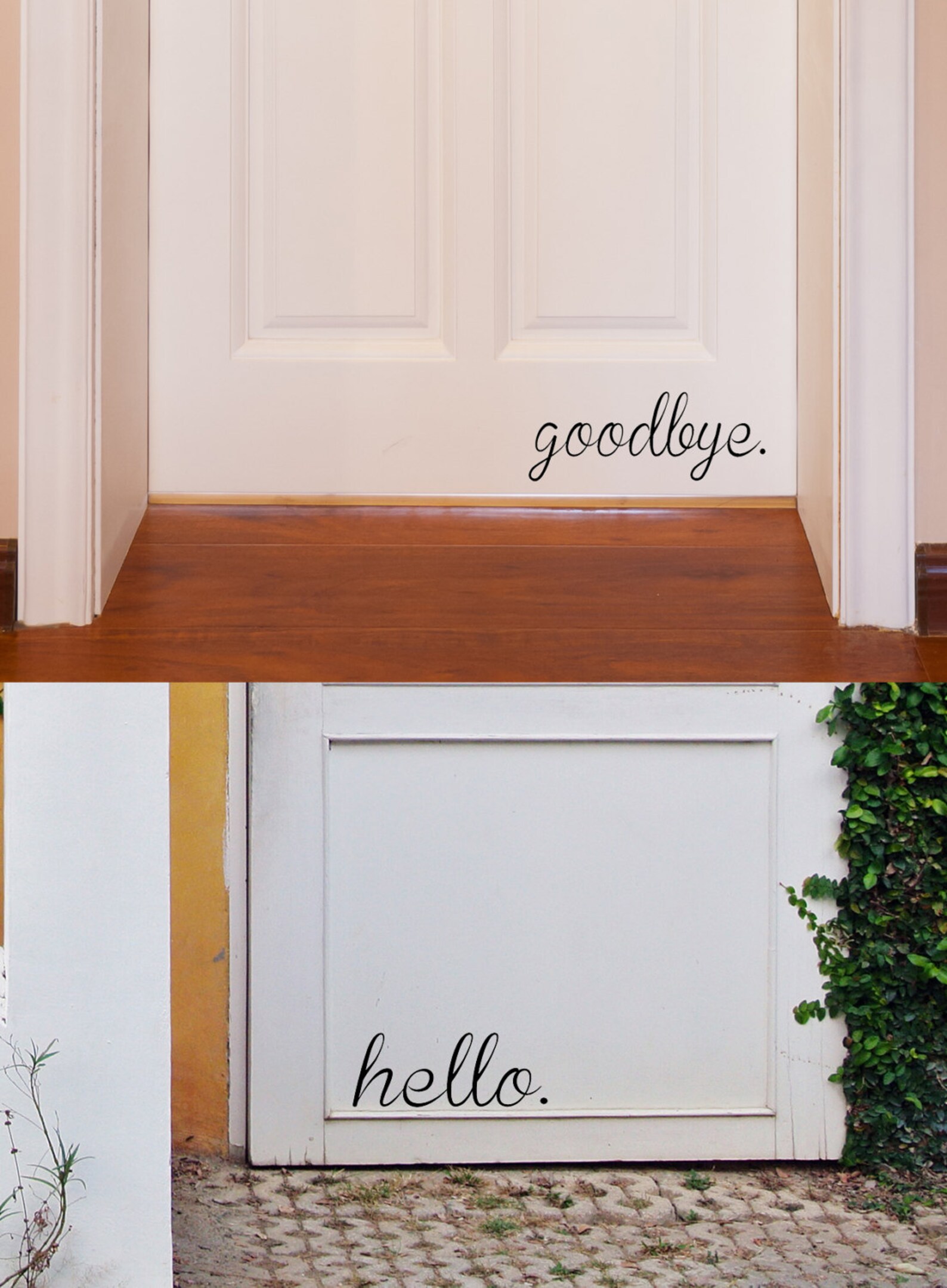 Hello. Goodbye. Vinyl Decal Front Door Decal Decal Porch - Etsy