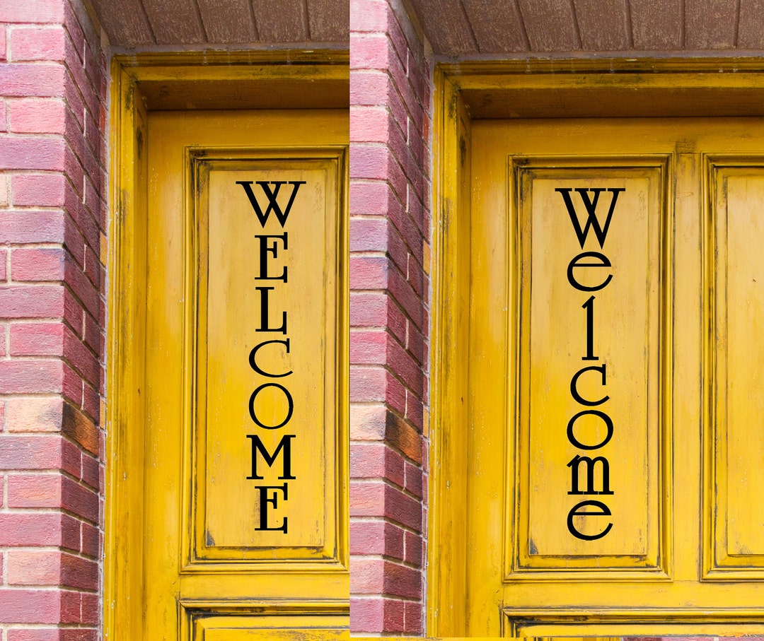 Welcome Vinyl Decal - Door Decal - Welcome - Front Door Decal - Etsy