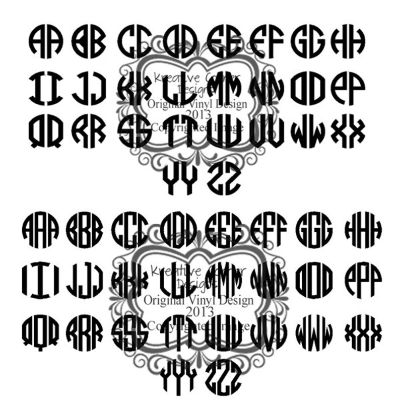 Chevron Monogram Vinyl Decal Chevron Pattern Monogram - Etsy