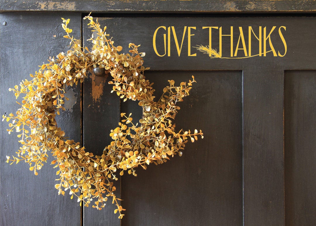 Give Thanks Wall Decal, Thanksgiving, Vinyl Decal, Wall Words, Vinyl ...