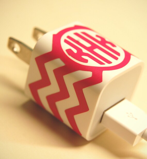 Charger Block Chevron Monogram Wrap Vinyl Decal - Etsy