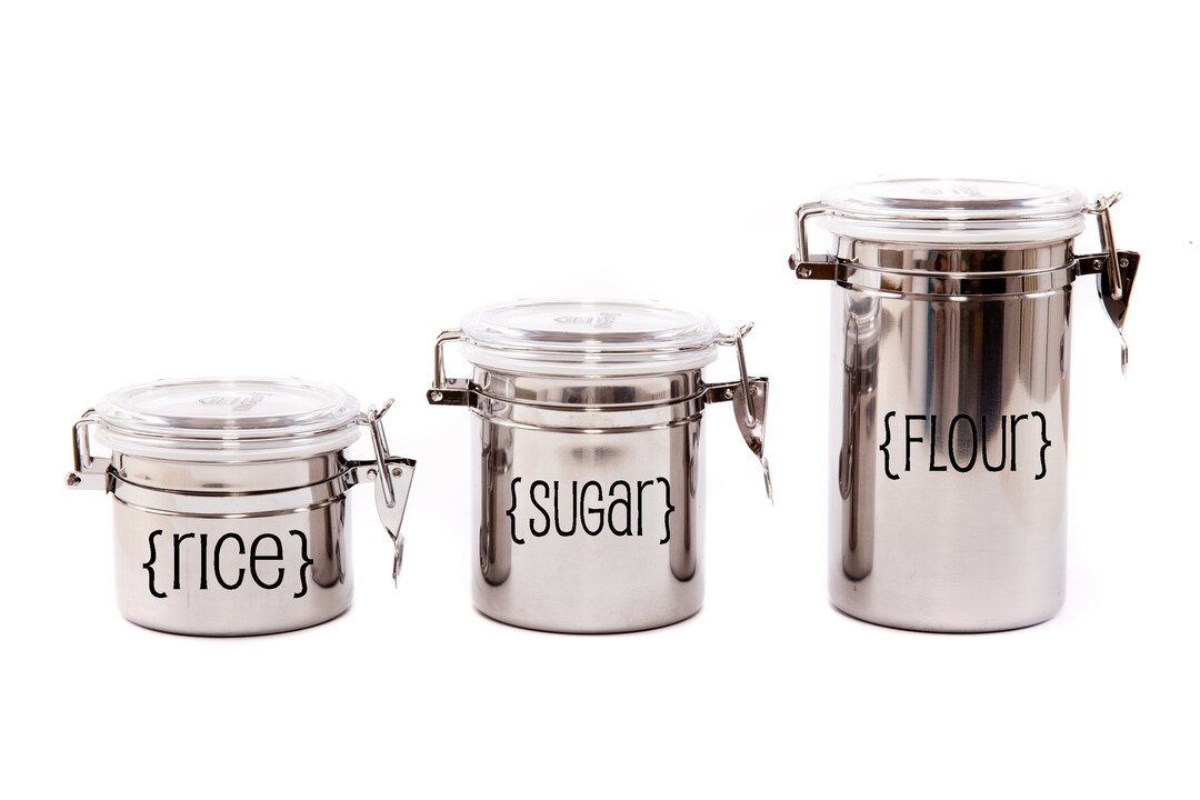 Kitchen Canister Labels Set of 12-vinyl Decals - Etsy