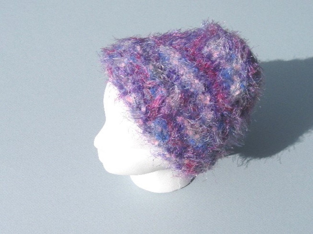 Sky Blue Pink Fuzzy Hat - Etsy