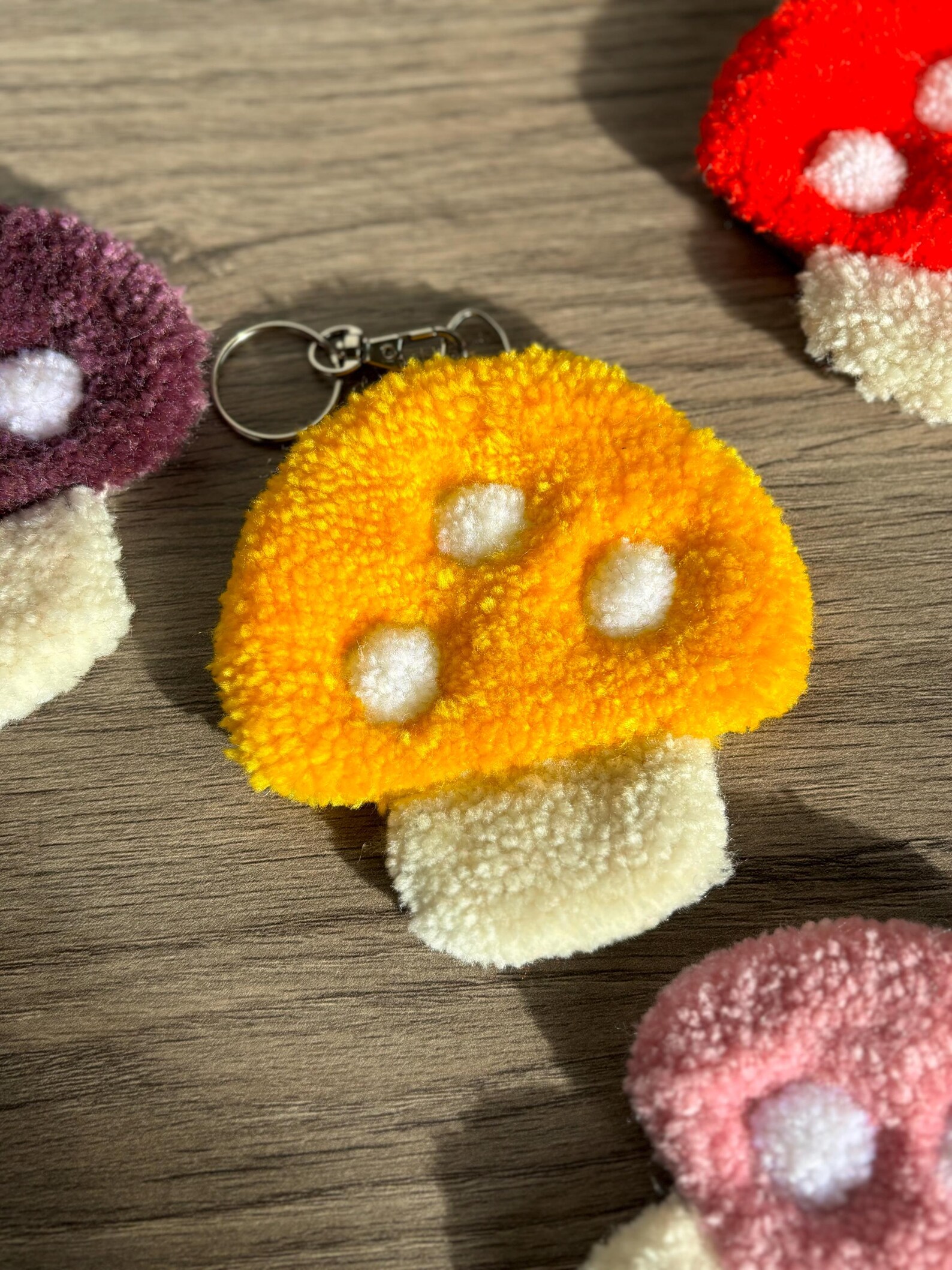 Cute Mushroom Tufted Bag Charm | Small Handmade Accessory - Etsy