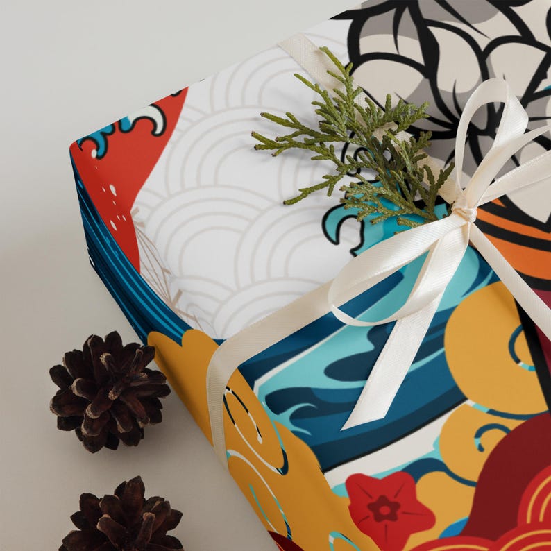 Japanese Theme Wrapping Paper 3 Sheets Set - Etsy