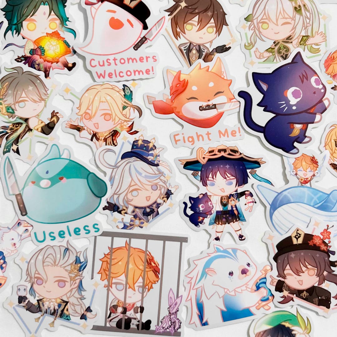 Genshin Impact Vinyl Stickers, Moonbuns - Etsy