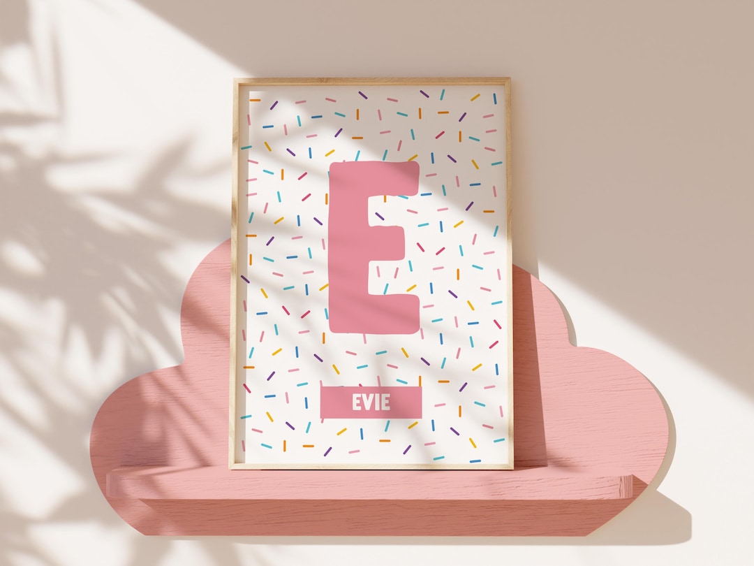 Girls Name Print | Customised Girls Initial Name Print, Sprinkles ...