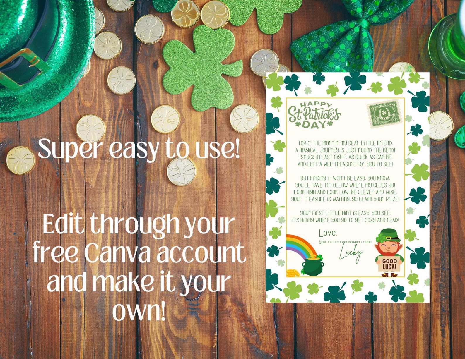 Leprechaun Letter, Printable St. Patricks Day, St. Paddys Day Printable ...