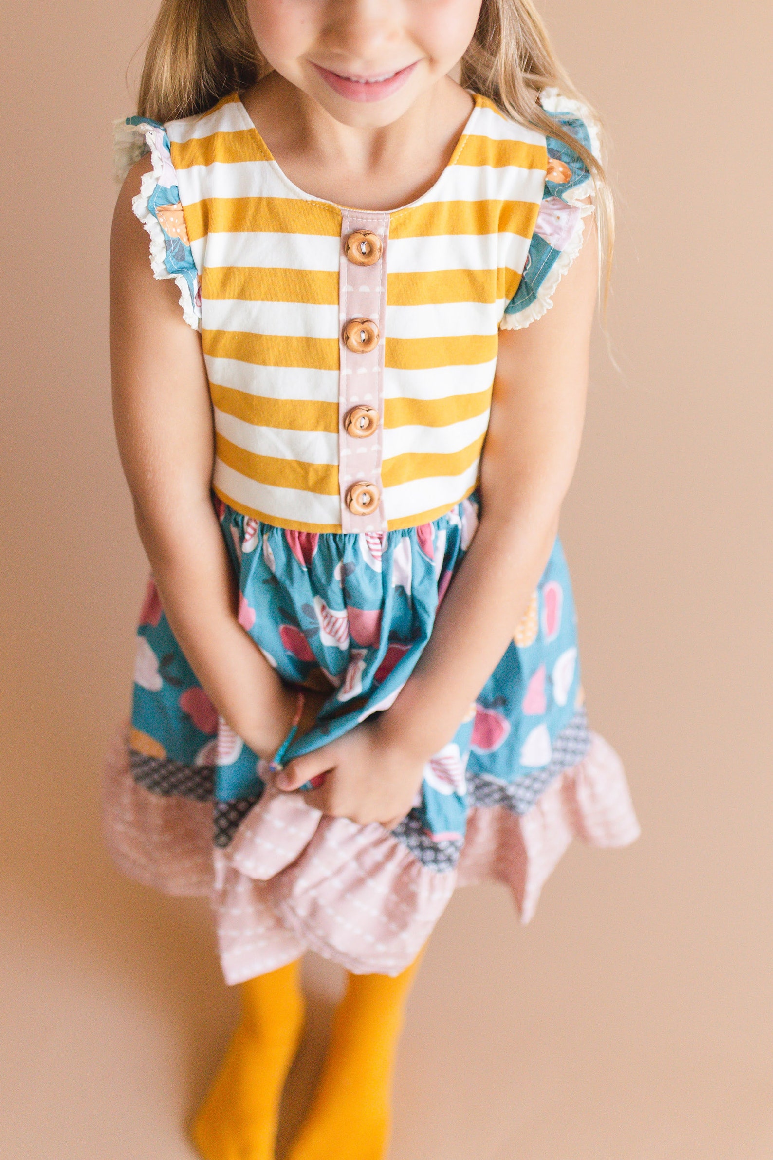 Girls Apple Dress Striped Girls Dress First Day of School - Etsy
