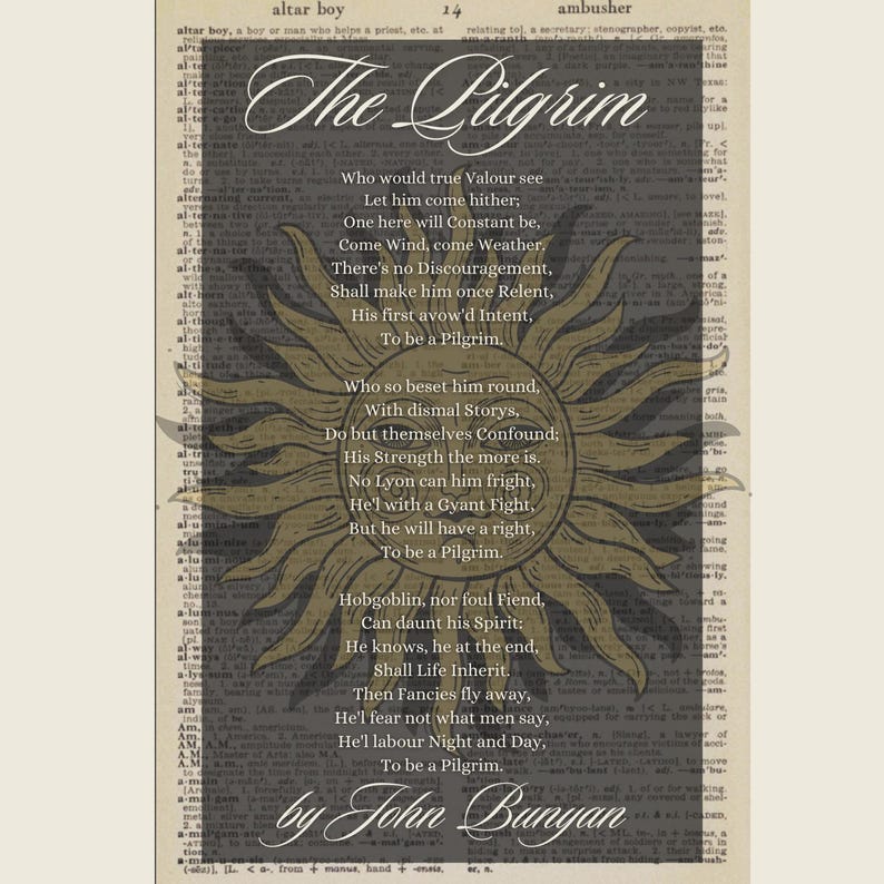 Antique Dictionary Page Art: the Pilgrim by John Bunyan Unique Vintage ...