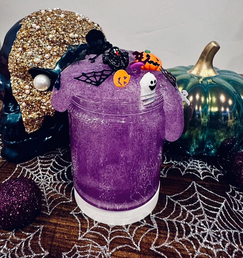 Riley's Spooky Season Slime Purple Glow in the Dark With Charms - Etsy