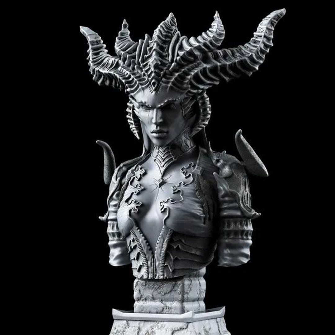 Lilith Bust Figure STL File for 3D Printing Diablo Inspired STL File ...