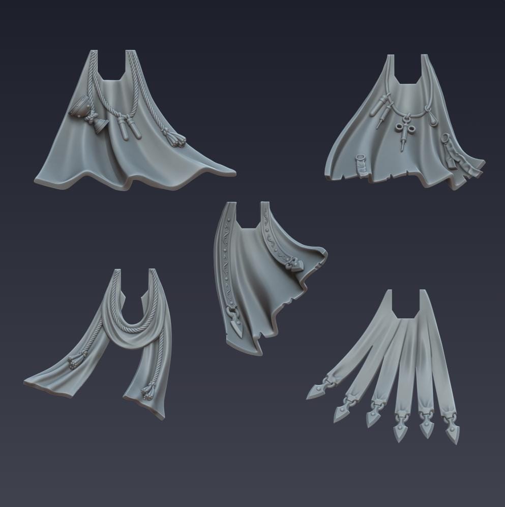 3D Printed Sci-fi RPG Fantasy Space Soldiers Cloak Kit X 5 - Space ...