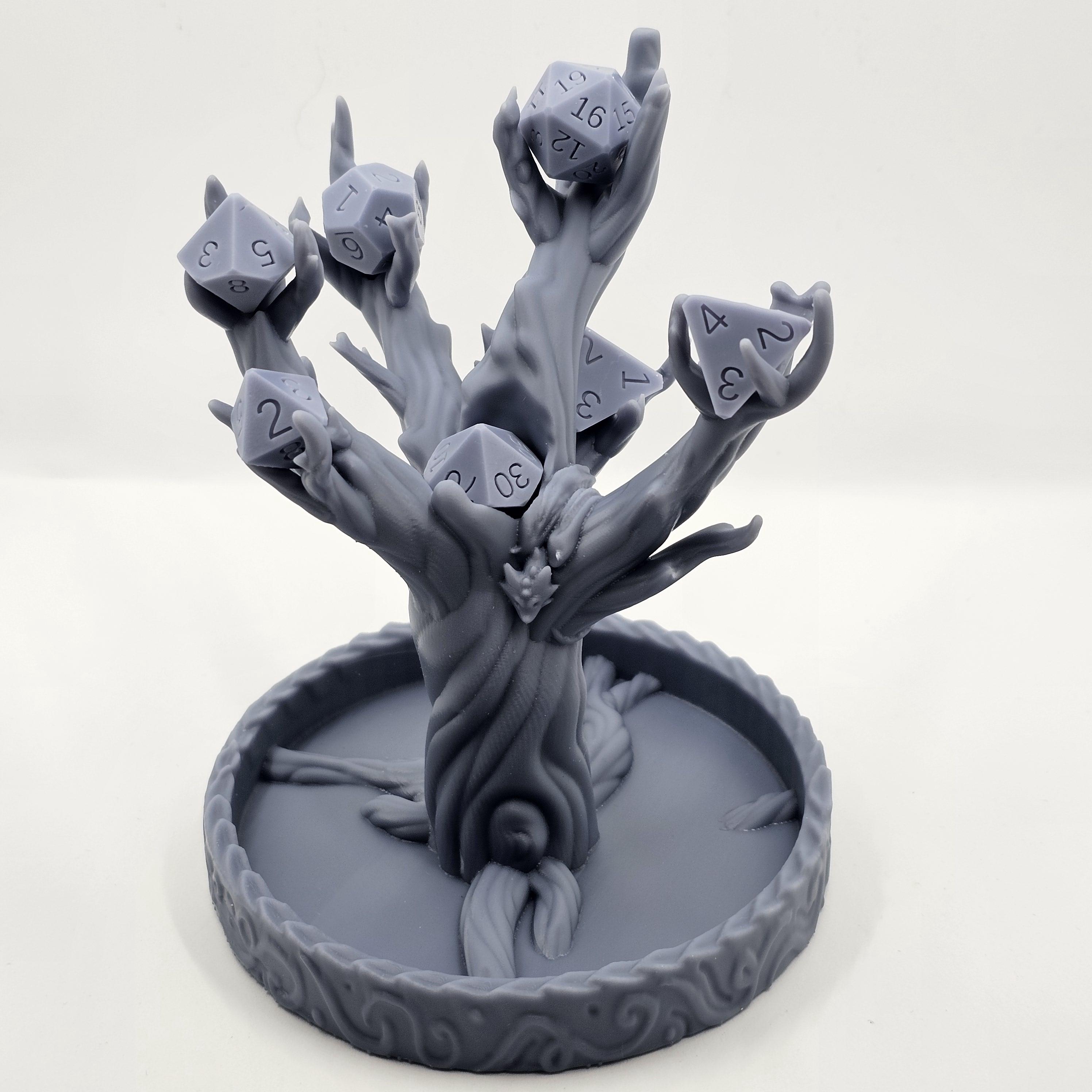 3D Printed Tree Dice Holder, Tree of Life - Paint It Yourself Dice ...
