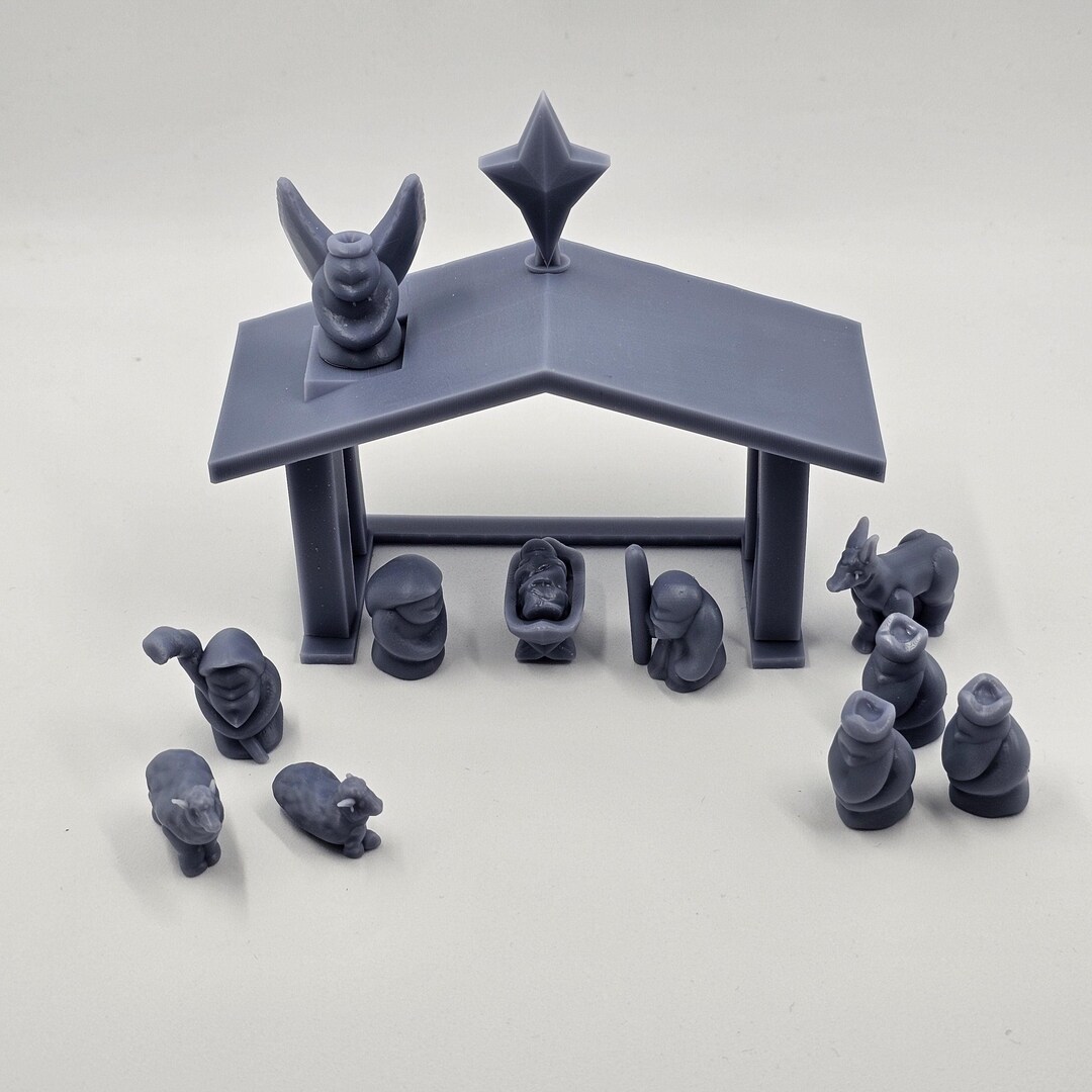 3D Printed Christmas Nativity Mini Set Scene, Ready to Paint Nativity ...