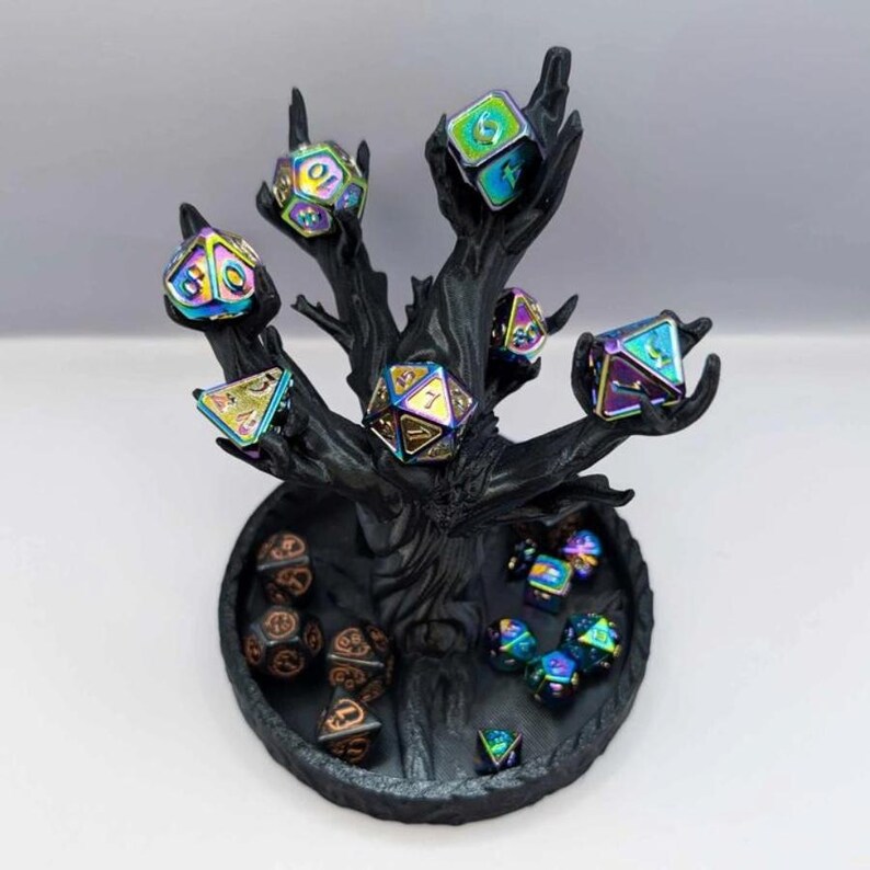 3D Printed Tree Dice Holder, Tree of Life - Paint It Yourself Dice ...