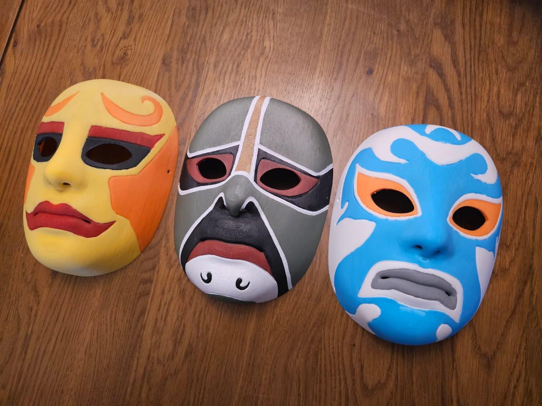 3 Ninjas Mask Set - 3D Printed Prop Replica - Full Color Display Pieces ...