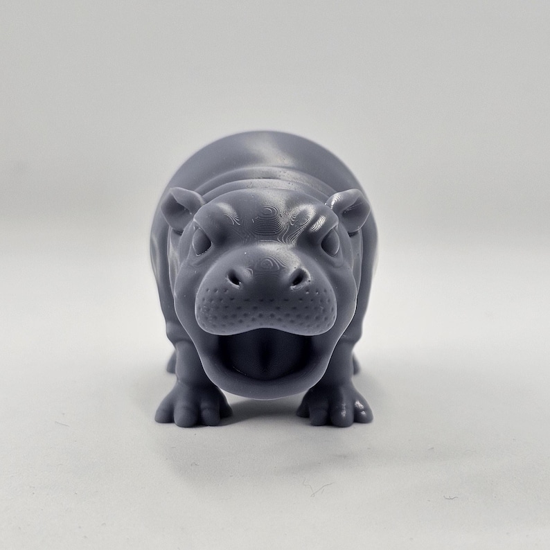 Mini Moo Deng Hippo 3D Printed, Miniature Hippo, Moo Deng Baby Pygmy ...