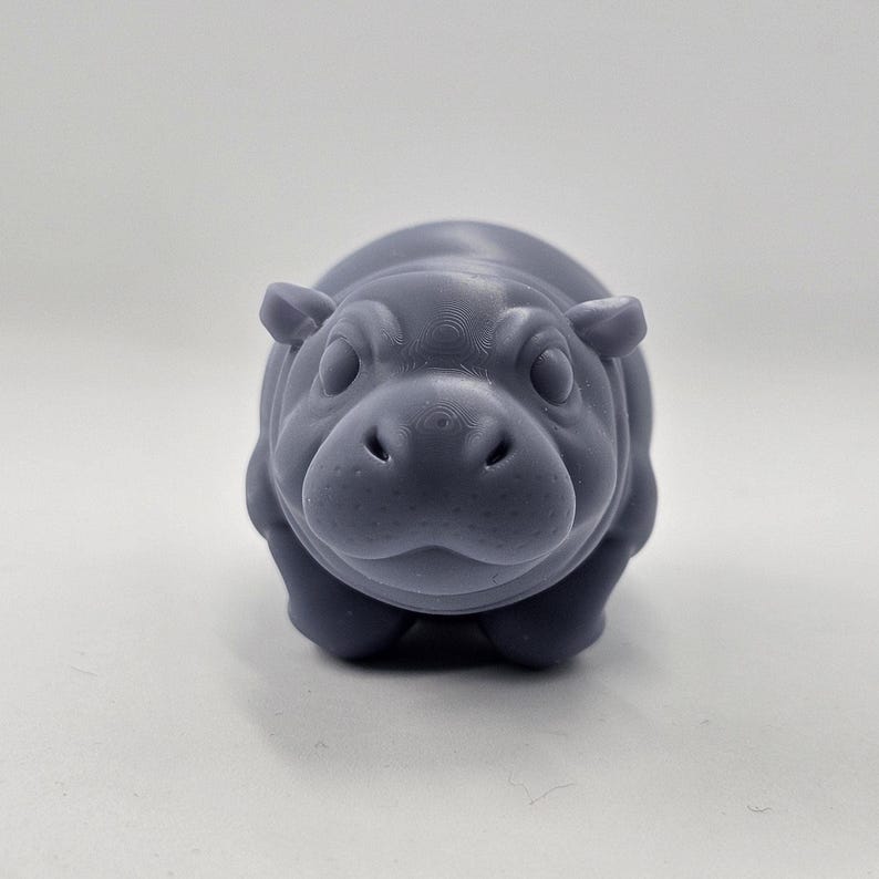 Mini Moo Deng Hippo 3D Printed, Miniature Hippo, Moo Deng Baby Pygmy ...