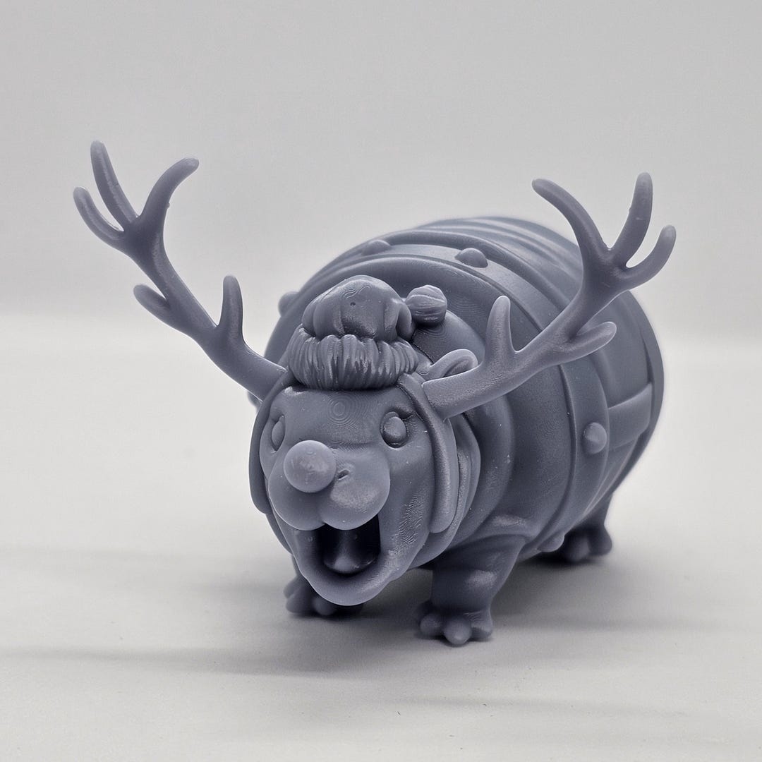 3D Printed Christmas Mini Moo Deng Hippo, Moodeng Baby Hippo, Miniature ...