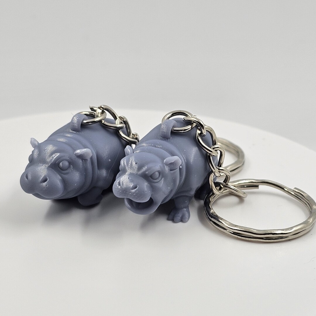 Moo Deng Hippo Keychain 3D Printed, Miniature Hippo, Moo Deng Haggis ...