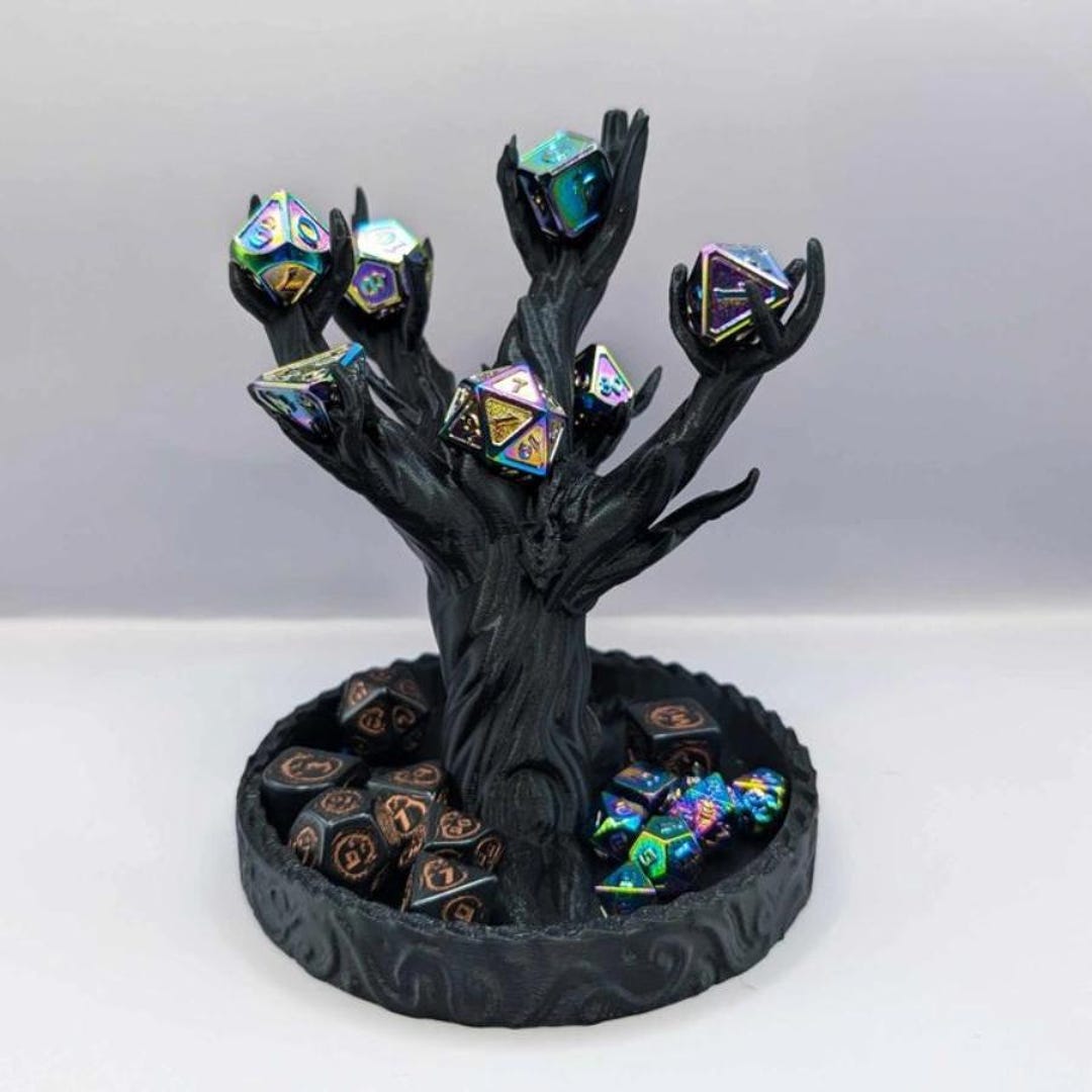 3D Printed Tree Dice Holder, Tree of Life - Paint It Yourself Dice ...
