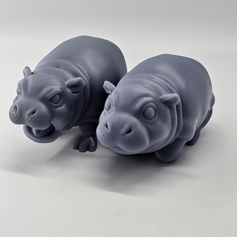 Mini Moo Deng Hippo 3D Printed, Miniature Hippo, Moo Deng Baby Pygmy ...
