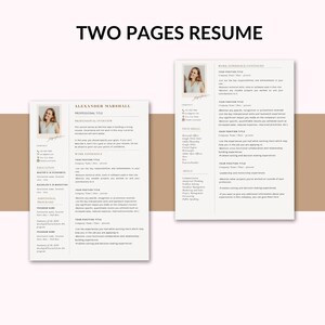 Resume Template Canva With Cover Letter, 1 Page Cv Template Canva 2 ...