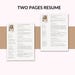 Resume Template Canva With Cover Letter, 1 Page Cv Template Canva 2 ...