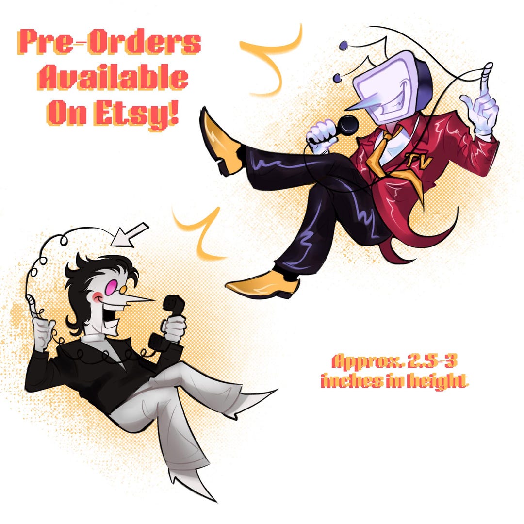 Deltarune Spamton & Tenna 3 Inch. Matching Acrylic Glitter Keychain ...