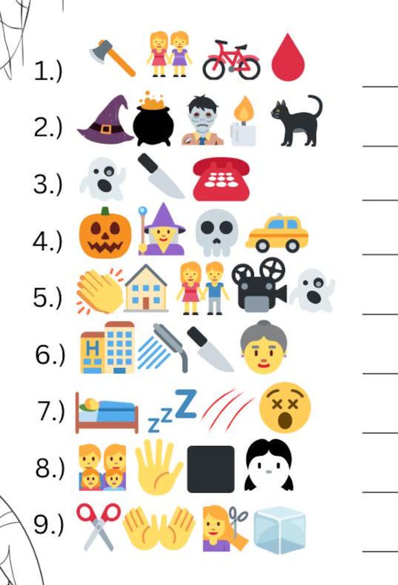 Halloween Game - Guess the Movie With Emojis - Etsy