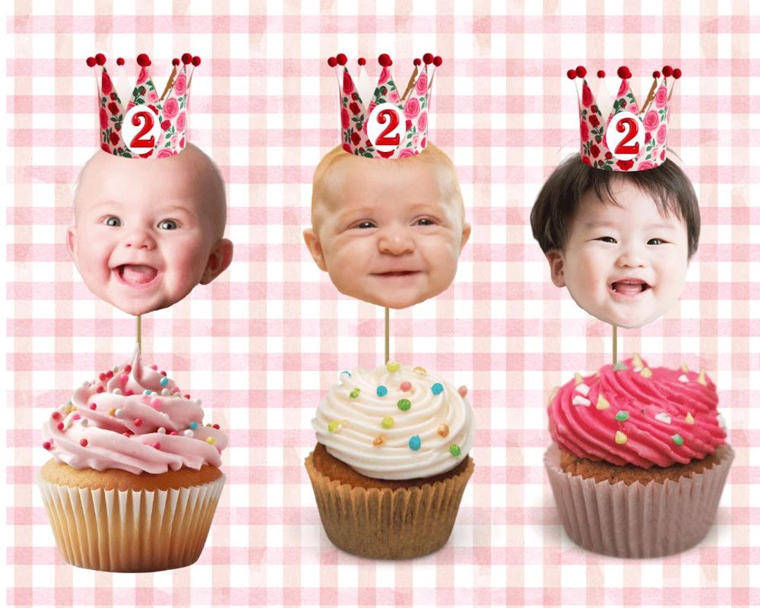Custom Personalized Cupcake Photo Toppers Digital File, Face Topper ...