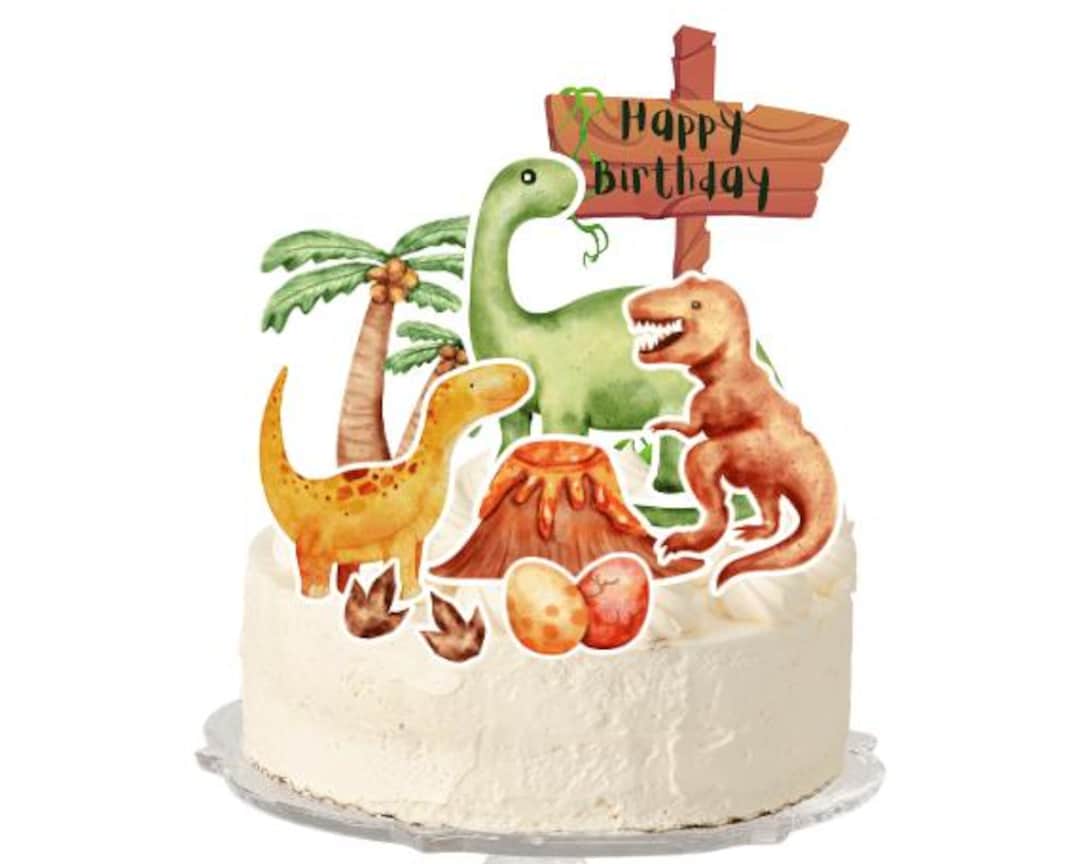 PRINTABLE Dinosaur Cake Topper Jurassic Dino T-REX Cupcake Topper ...