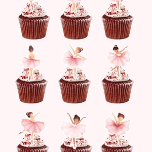 PRINTABLE Ballerina Cake Topper, Cupcakes Birthday Cake Topper, Pink ...