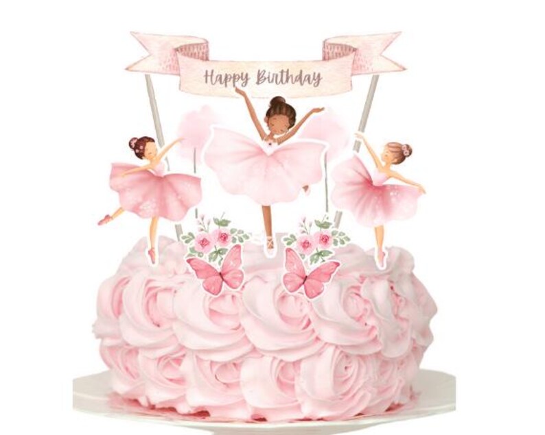 PRINTABLE Ballerina Cake Topper, Cupcakes Birthday Cake Topper, Pink ...