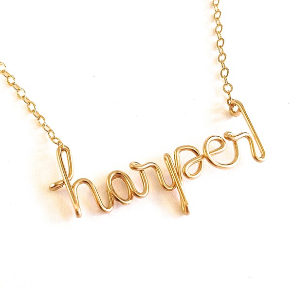 Wire Name Necklace - Etsy