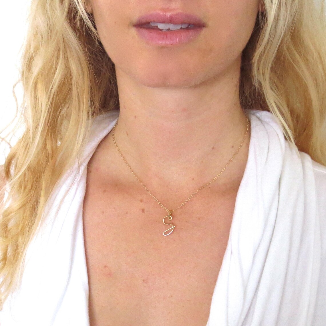 Gold Initial Necklace. Personalized 14k Gold Fill Initial Name - Etsy