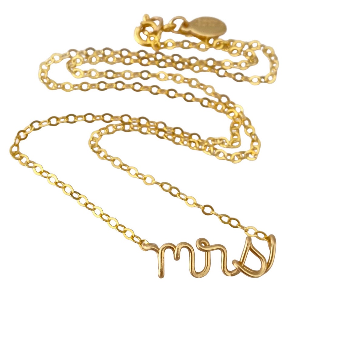 Mrs Necklace. Gold Mrs Name Necklace. Gold Bridal Wedding Day - Etsy