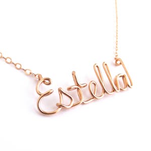 Personalized Rose Gold Filled Name Necklace: Delicate Script Wire - Etsy