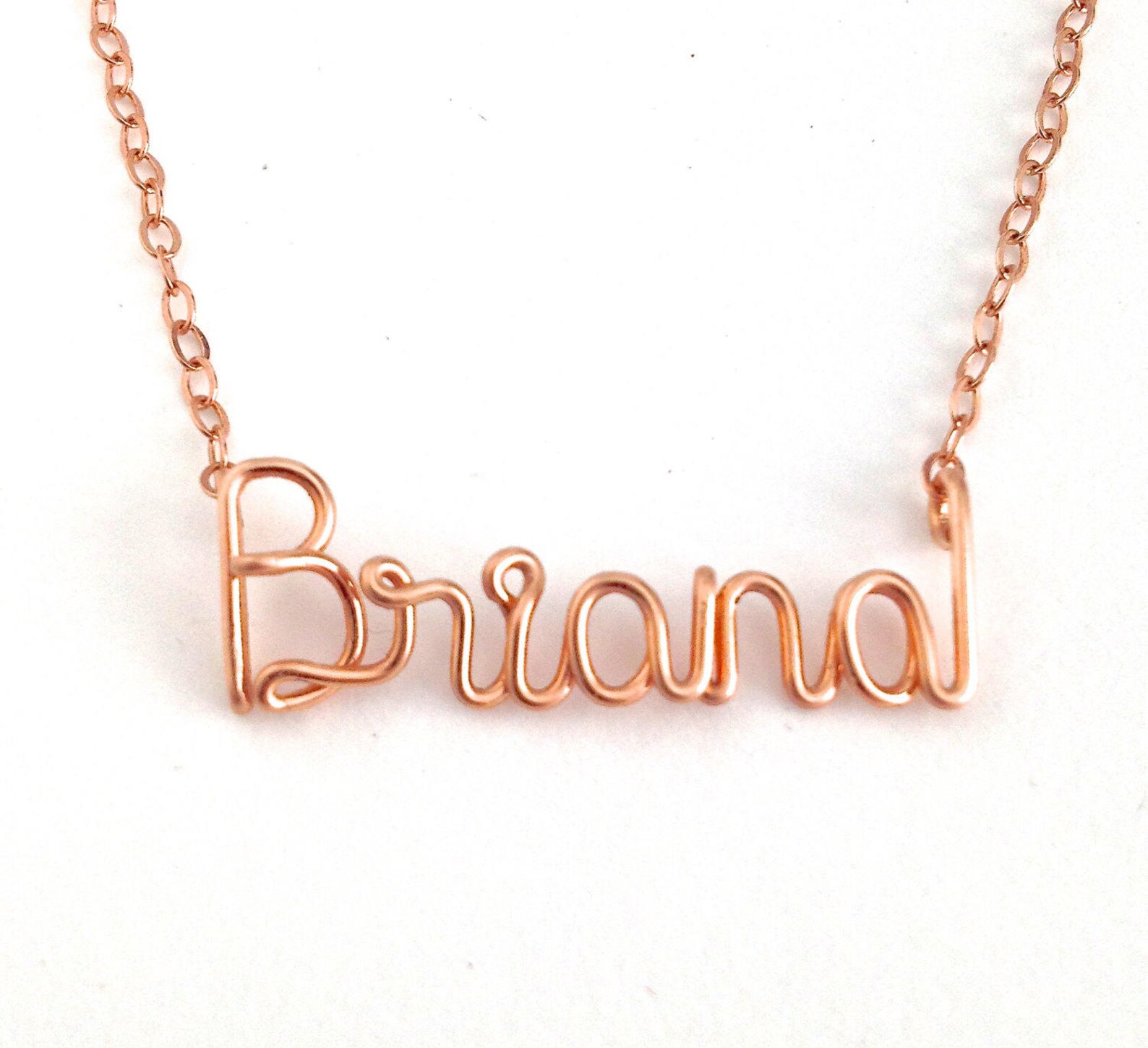 Rose Gold Name Necklace Personalized Custom 14k Rose Gold Etsy
