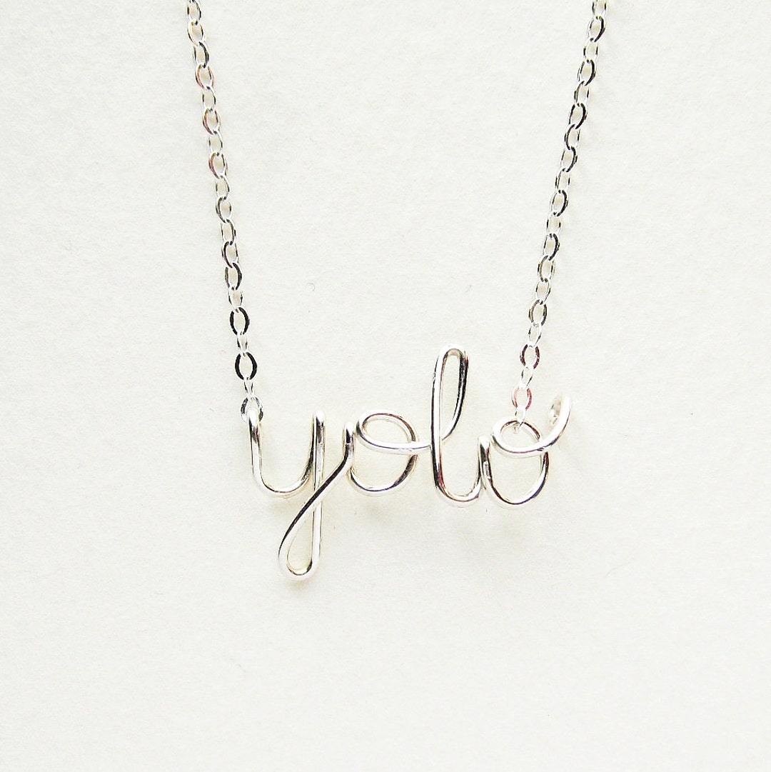 Silver YOLO You Only Live Once Necklace Sterling Silver - Etsy