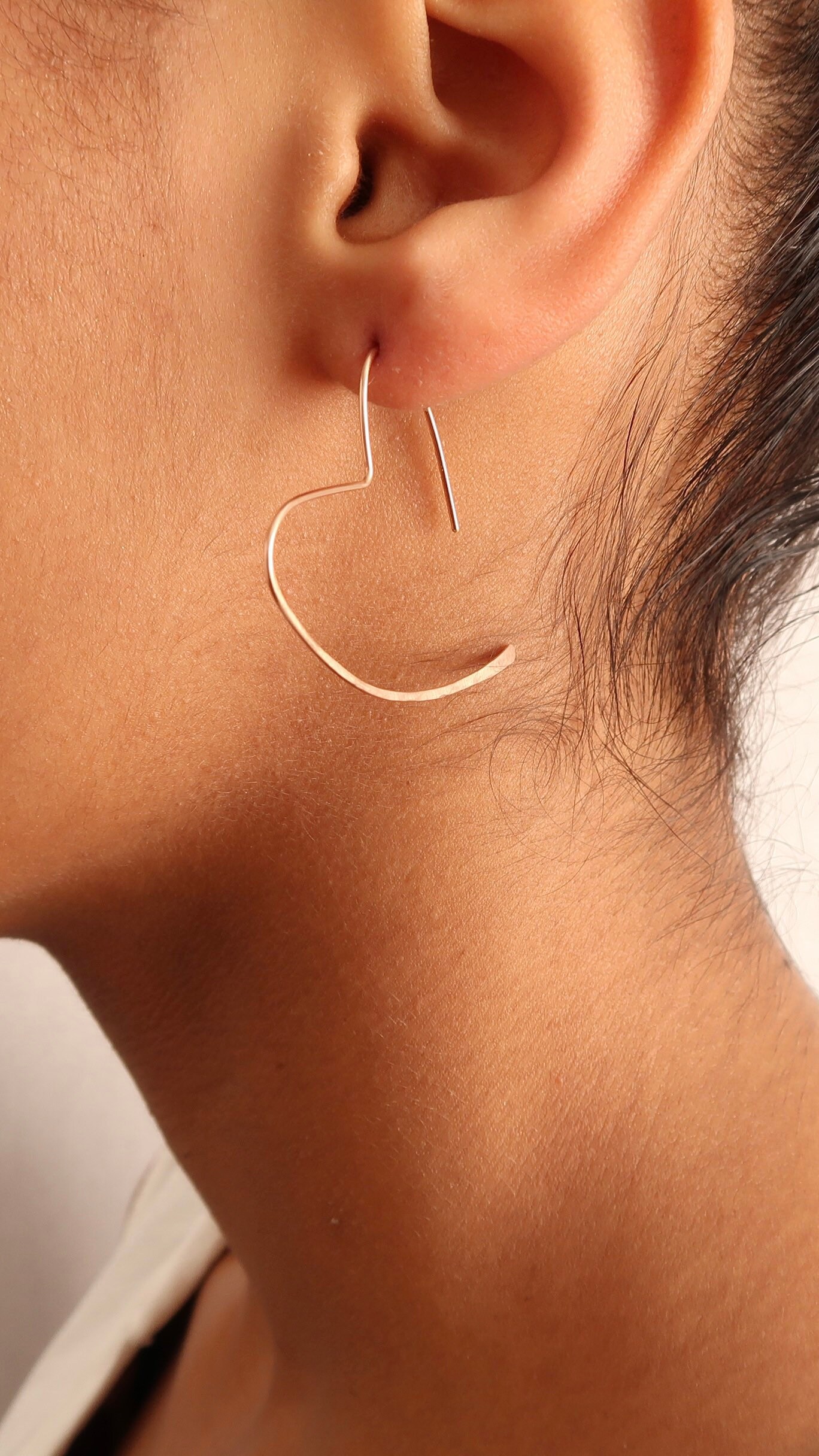 Heart Hoops. Sterling Silver Hammered Heart Hoop Earrings. 925 - Etsy UK